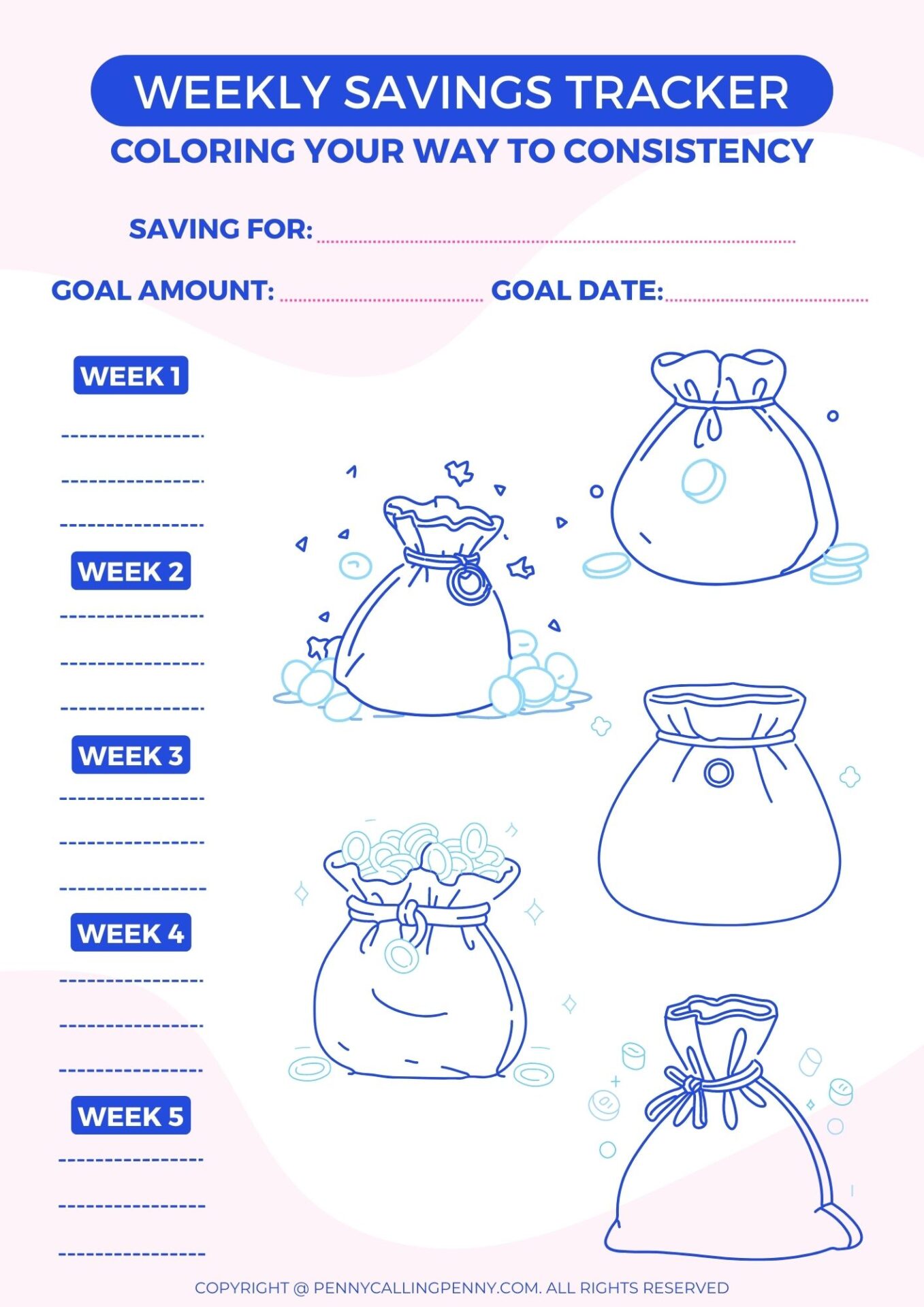 Best Debt Payoff Coloring Sheets and Savings Printables | Penny Calling ...